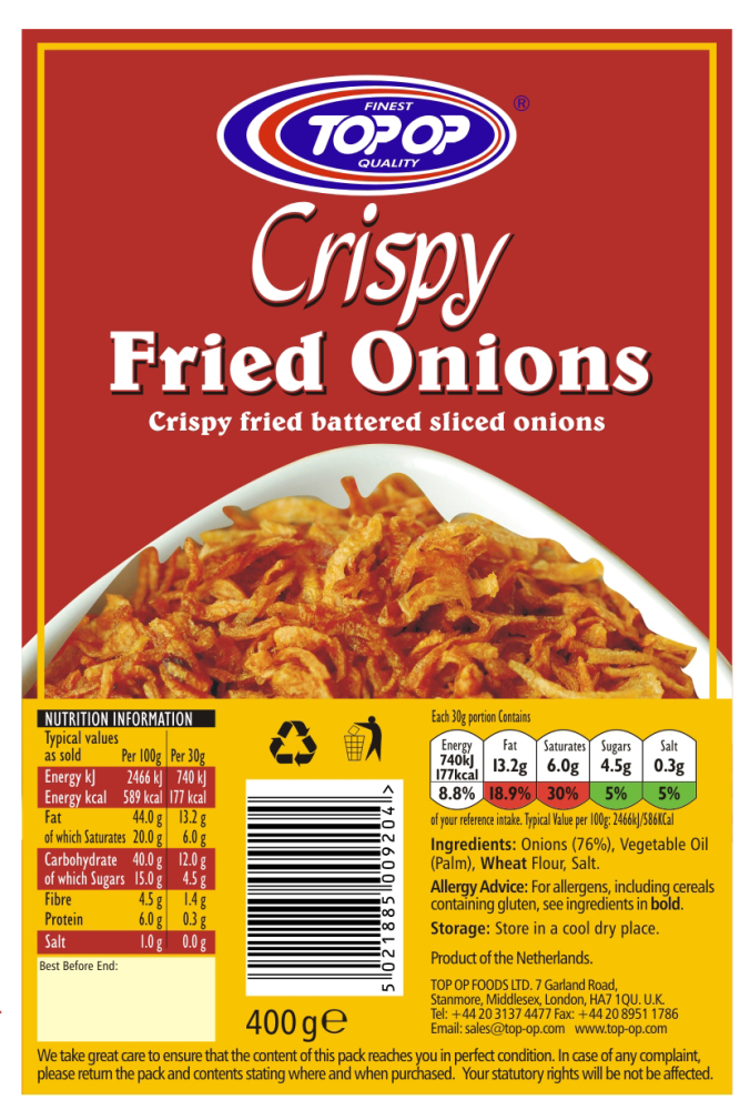Pride Onions Crispy Fried : Top Op Foods